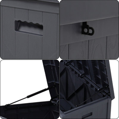430L Waterproof Lockable Outdoor Garden Deck Storage Box Patio Utility ...