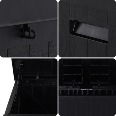430L WATERPROOF PLASTIC OUTDOOR GARDEN DECK STORAGE BOX PATIO UTILITY ...