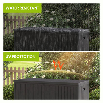 430L Waterproof Plastic Outdoor Garden Deck Storage Box Patio Utility ...