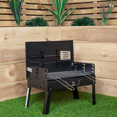 43cm x 26cm Folding Portable Camping Beach Barbecue BBQ with Wind ...