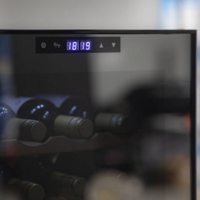 44 Bottle Dual Zone Freestanding Wine Cooler Fridge - LED Backlit BLACK ...