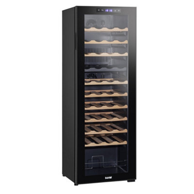 44 Bottle Dual Zone Freestanding Wine Cooler Fridge - LED Backlit BLACK ...