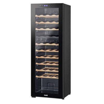 44 Bottle Dual Zone Freestanding Wine Cooler Fridge - LED Backlit BLACK ...