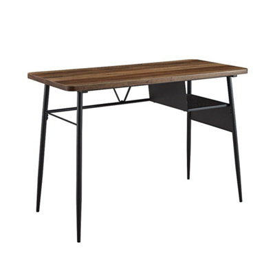 44" Metal Writing Desk with Storage Shelf