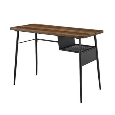44" Metal Writing Desk with Storage Shelf