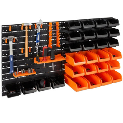 44 Pcs Pegboard Shelf Tool Organiser Garage Shed Wall Mount Shelves ...