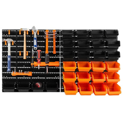 44 Pcs Pegboard Shelf Tool Organiser Garage Shed Wall Mount Shelves ...