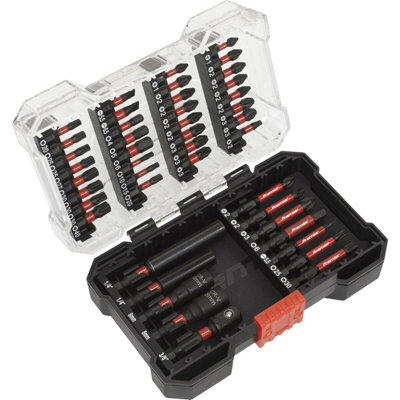 44 Piece Impact Grade Power Tool Bit Set - S2 Steel Bits - Plastic ...