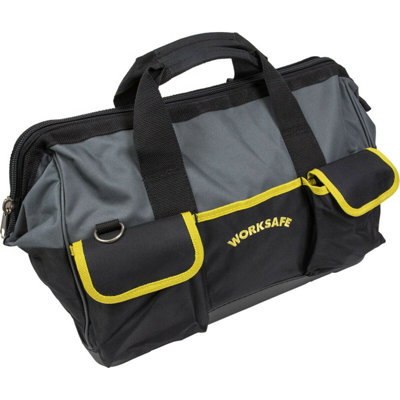 440 x 260 x 300mm STRONG Tool Bag - 16 Pocket Heavy Duty Plastic Base ...