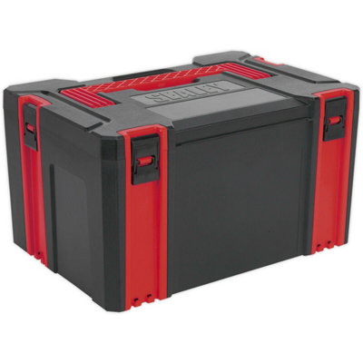 445 x 310 x 250mm Stackable Tool Box - Portable RED ABS Storage Case ...