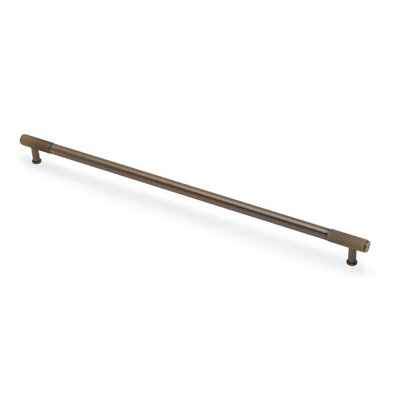 448mm Antique Brass Reeded Ends Handle