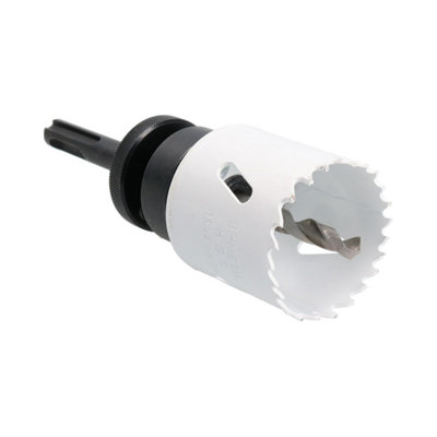 44mm HSS Hole Saw Holesaw Bi-Metal Cutter with SDS Plus Arbor Adaptor ...