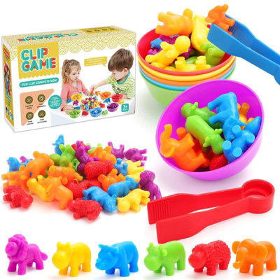 44PCS Counting Animals Sorting Game Montessori Colour Matching and Fine ...