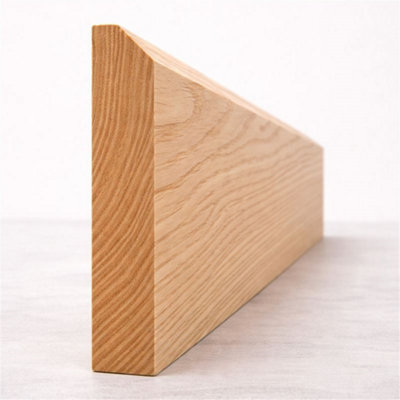45 Degree Chamfered American Ash Skirting Board (Unoiled) - 146mm (H) x ...
