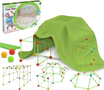 45 Poles+21 Connectors Kids Build Own Fort Kit