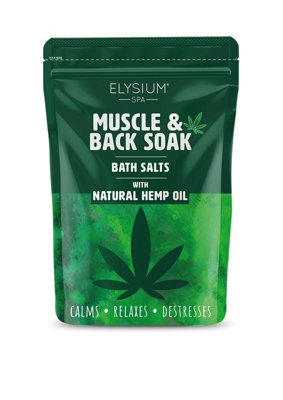 450g Spa Muscle & Back Soak Bath Salts with Hemp Oil Relaxing Epsom ...