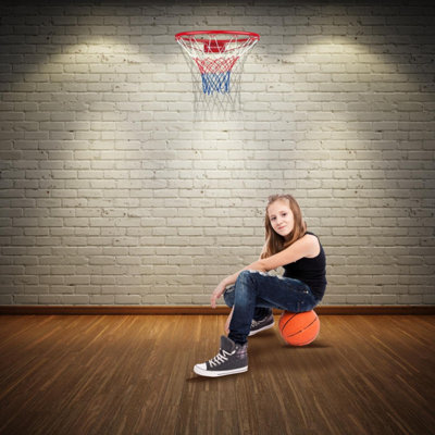 45CM Indoor Outdoor Basketball Ring with Weatherproof Net for Kids and ...