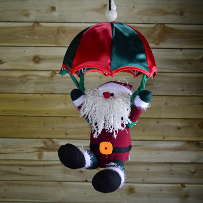 45cm Premier Animated & Musical Parachuting Christmas Character Santa