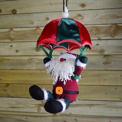 45cm Premier Animated & Musical Parachuting Christmas Character Santa