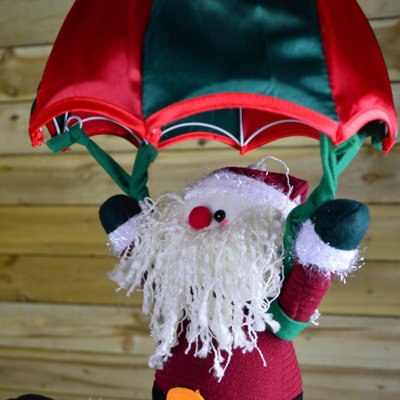 45cm Premier Animated & Musical Parachuting Christmas Character Santa