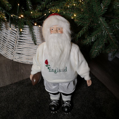 45cm Standing England Rugby Santa Claus Father Christmas Decoration in ...