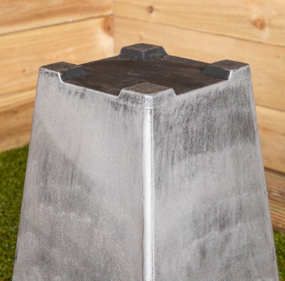 45cm Tall Square Milano Grey Pewter Garden Patio Plant Pot