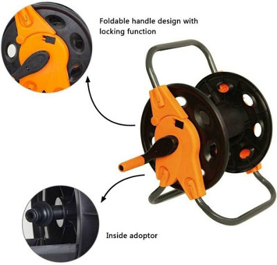 45M Portable Hose Reel Free Standing Garden Water Pipe Rust Proof