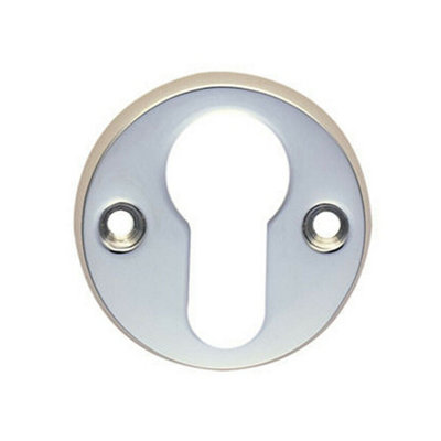 45mm Euro Profile Open Escutcheon 8mm Depth Polished Chrome Keyhole ...