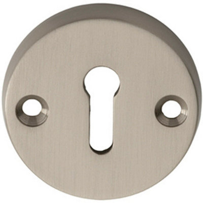 45mm Lock Profile Open Escutcheon 8mm Depth Satin Nickel Keyhole Cover