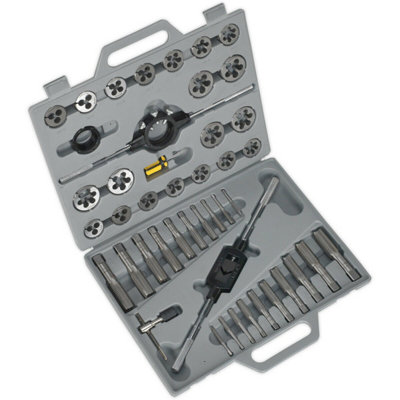 45pc Metric Tap & Split Die Set - M6 to M24 - Manual Bar & Socket ...