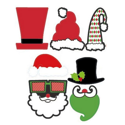 45pcs Christmas Party Props Photo Booth Props