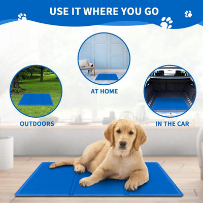 45x60cm Pet Dog Cat Self Cooling Pressure Activated Gel Mat Cold Ice ...