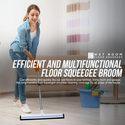 46cm Floor Squeegee Mop with 4-Section Aluminum Anti-Rust Handle