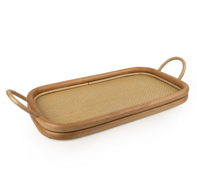 46CM Natural Small Rattan Tray Serving Piece