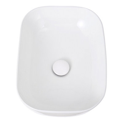 46cm W Rectangular Ceramic Countertop Basin with Central Drain Set