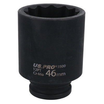 46mm 1/2" Drive Deep Metric Impact Socket Bi-Hex for Ball Joints Drive ...