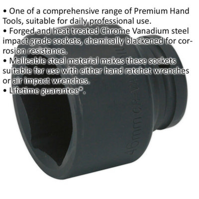 46mm Chromoly Steel Forged Impact Socket - 3/4" Drive with Corrosion ...