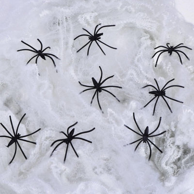 48 Black Plastic Halloween Spiders - Spooky & Scary, 5cm Each, Durable ...