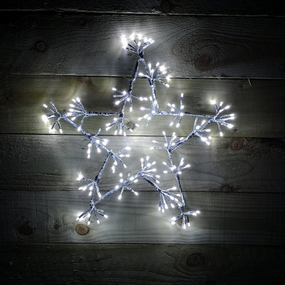 48cm Cool White Festive 160 LED Star IndoororOutdoor Christmas Decorations