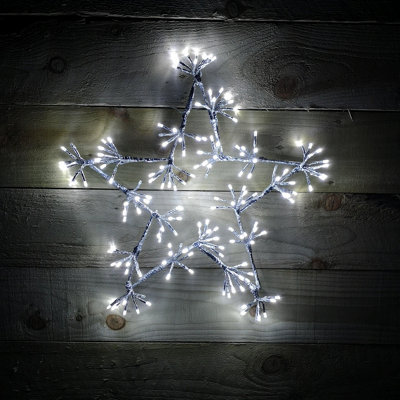 48cm Cool White Festive 160 LED Star IndoororOutdoor Christmas Decorations