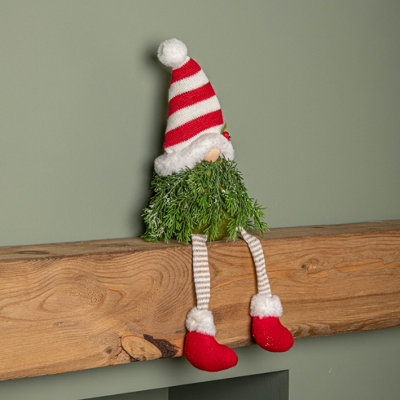 48cm Red and White Christmas Tree Sitting Gonk with Dangly Legs and ...