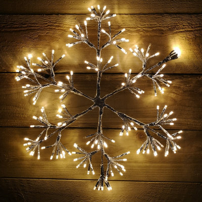 48cm Warm White 192 LED Christmas Snowflake Flashing Indoor/Outdoor ...