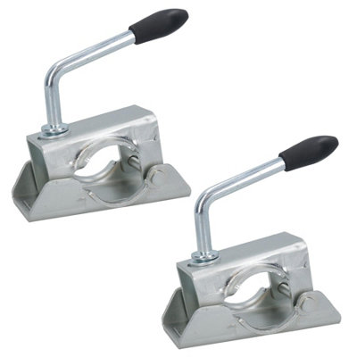 48mm Pressed Steel Jockey Wheel Clamp Prop Stand Trailer Caravan Zinc ...