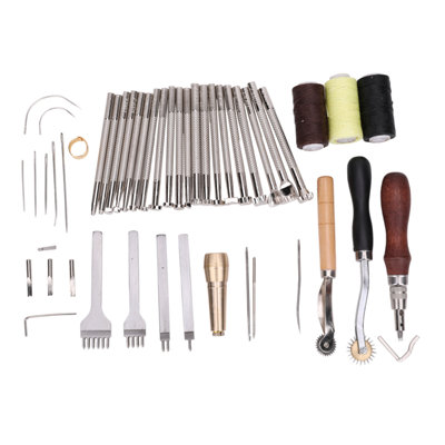 48pcs Hand Tool Set, Stamping Punch Tool Set, Stitching Craft Tool Kit ...