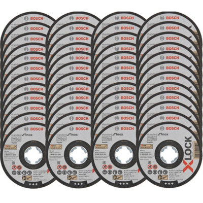 48x Bosch 115mm 1mm X-LOCK Thin Slit Cutting Discs Blades Inox 4.5 ...