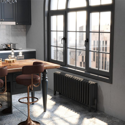 490mm (H) x 1415mm (W) - Grey Horizontal Aluminum Radiator (Sibley ...