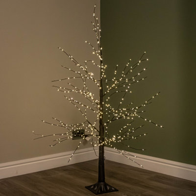 4ft (1.2m) Light up Black Micro Dot Christmas Tree with 500 Static ...