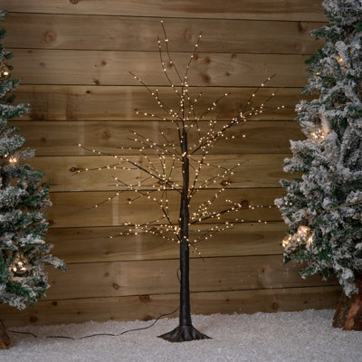 4ft (1.2m) Tall Light up Black Micro Dot Christmas Tree with 400 Warm ...
