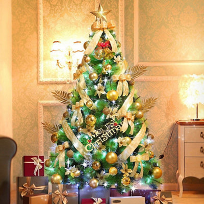4ft / 120cm 5ft XMAS Christmas Tree With Green Metal Stand