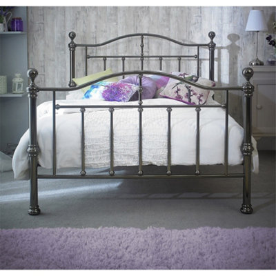 4ft 6" Double Elizabeth Black Nickel Metal Bed Frame - (149cm)